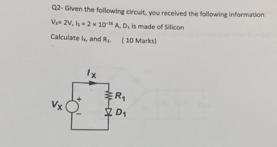 Solved Q2- Given the following circuit, you received the | Chegg.com