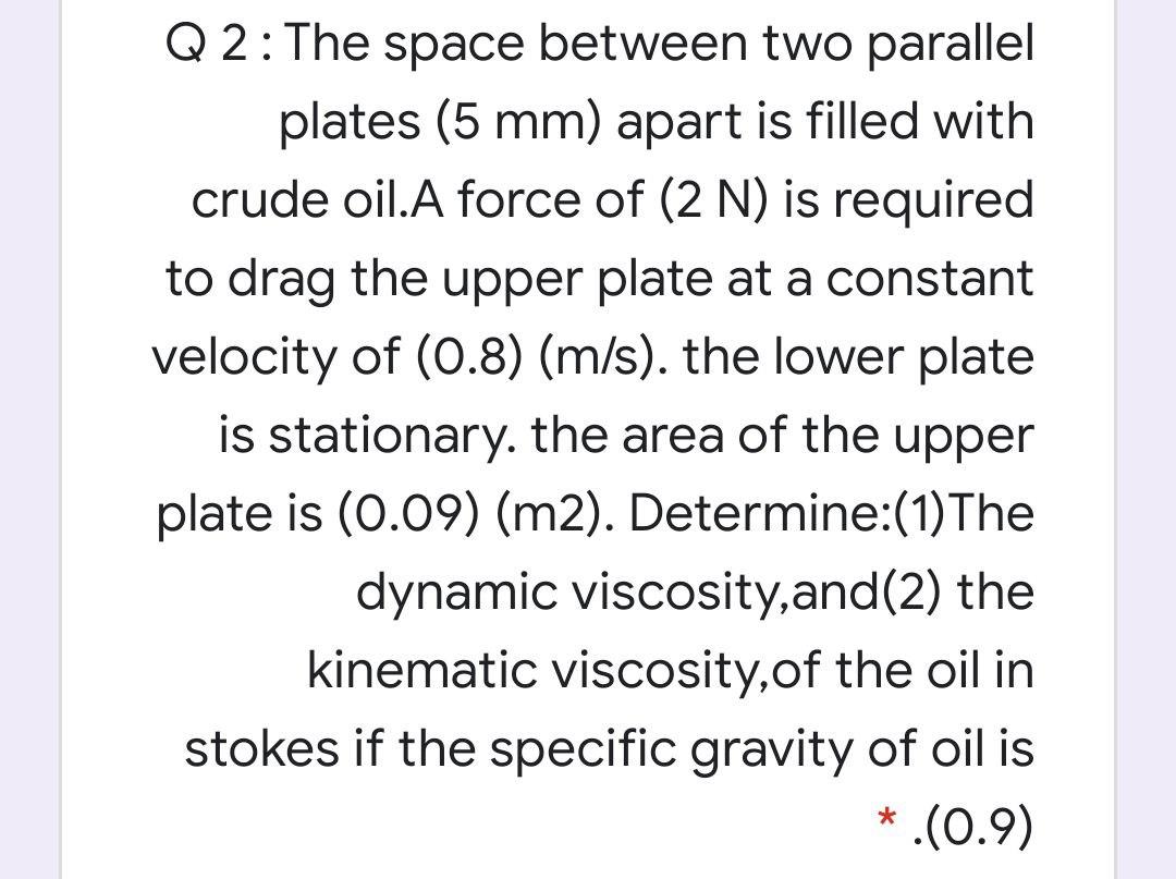 Solved Q2: The space between two parallel plates (5 mm) | Chegg.com