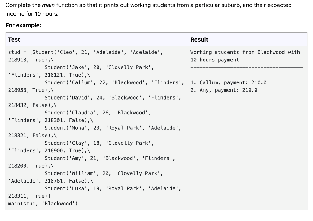 Solved Complete the main function so that it prints out | Chegg.com