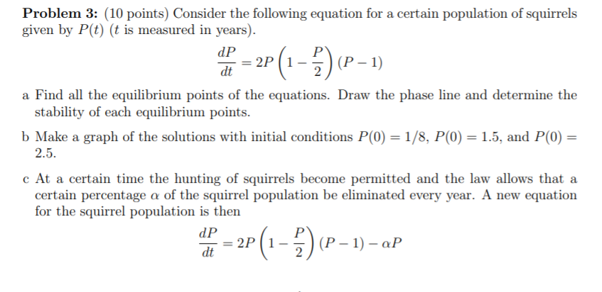 Solved Problem 3: (10 points) Consider the following | Chegg.com