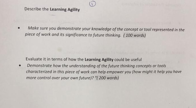 Solved Describe the Learning Agility Make sure you | Chegg.com