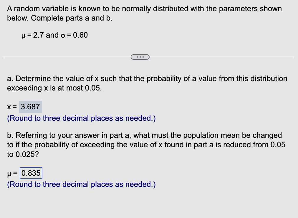 Solved A random variable is known to be normally distributed | Chegg.com