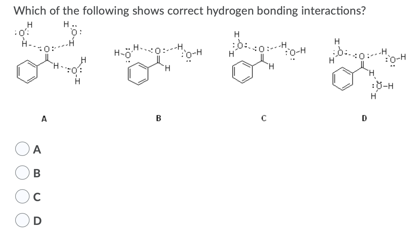 Solved H Which of the following shows correct hydrogen | Chegg.com