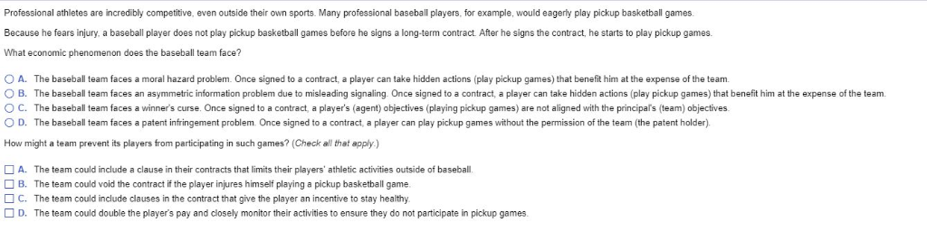 Solved Professional athletes are incredibly competitive, | Chegg.com