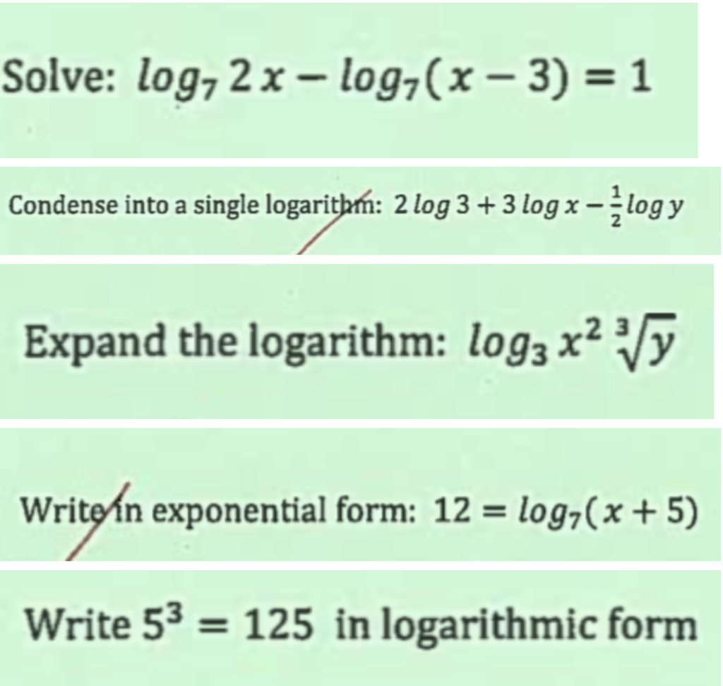 Solved Solve: log72x−log7(x−3)=1 Condense into a single | Chegg.com