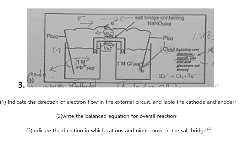 Solved (1) ﻿Indicate the direction of electron flow in the | Chegg.com