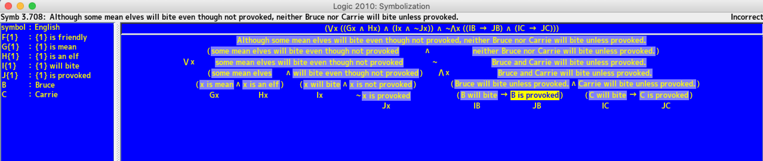Incorrect Logic 2010: Symbolization Symb 3.708: | Chegg.com