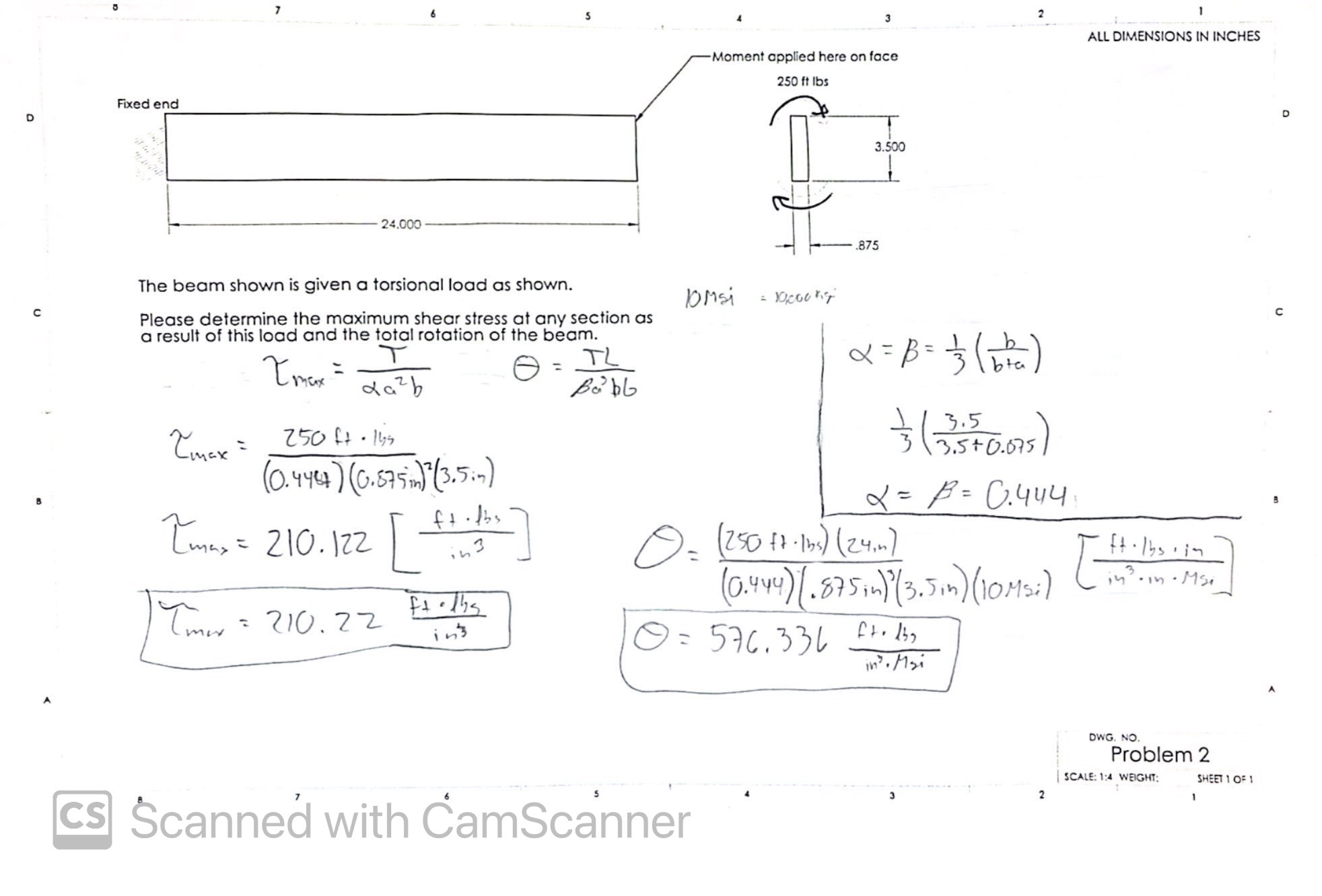 Solved The beam shown is ﻿given a torsional load as | Chegg.com