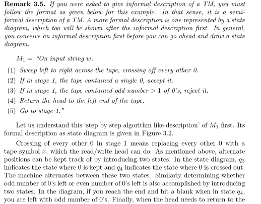 Remark 3.5. If you were asked to give informal | Chegg.com