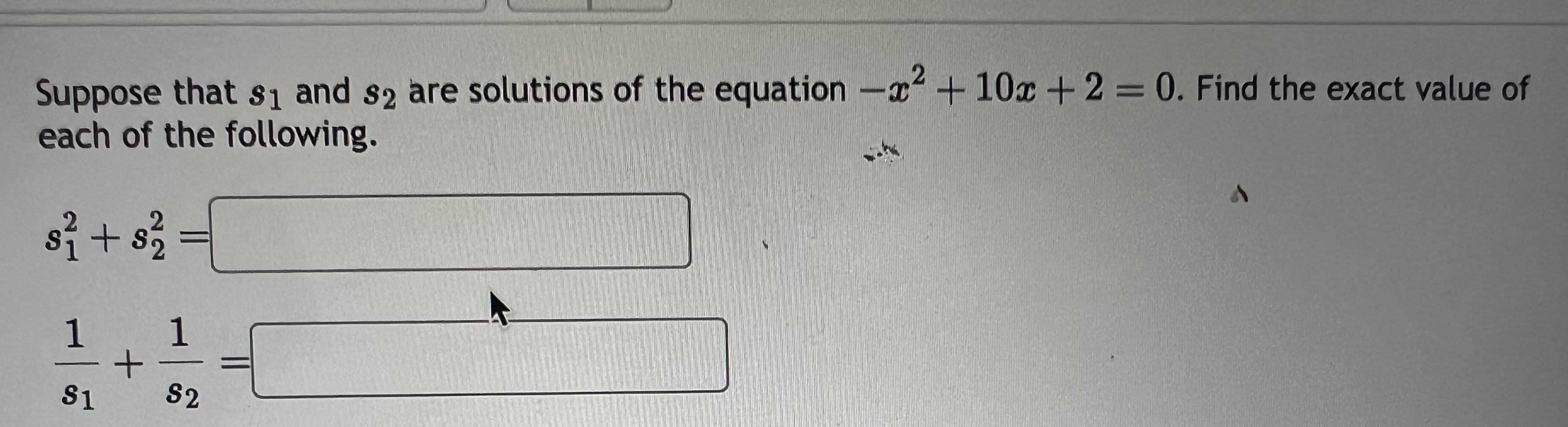 Solved Suppose that s1 and s2 are solutions of the equation | Chegg.com
