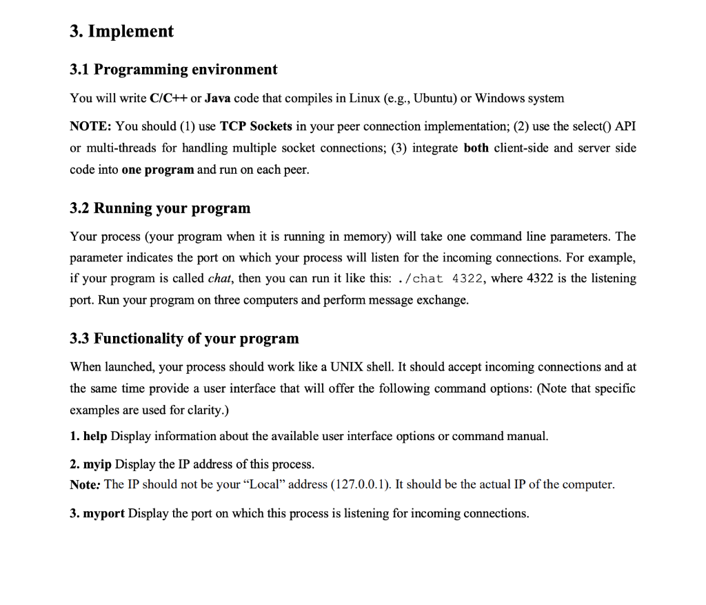 Solved A Chat Application for Remote Message Exchange 3. | Chegg.com