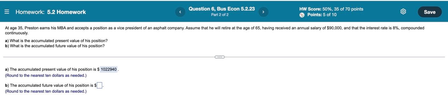 Solved Homework 5 2 Homework Question 6 Bus Econ 5 2 23