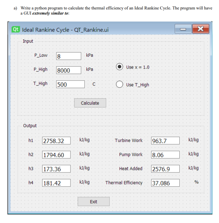 Solved a) Write a python program to calculate the thermal | Chegg.com
