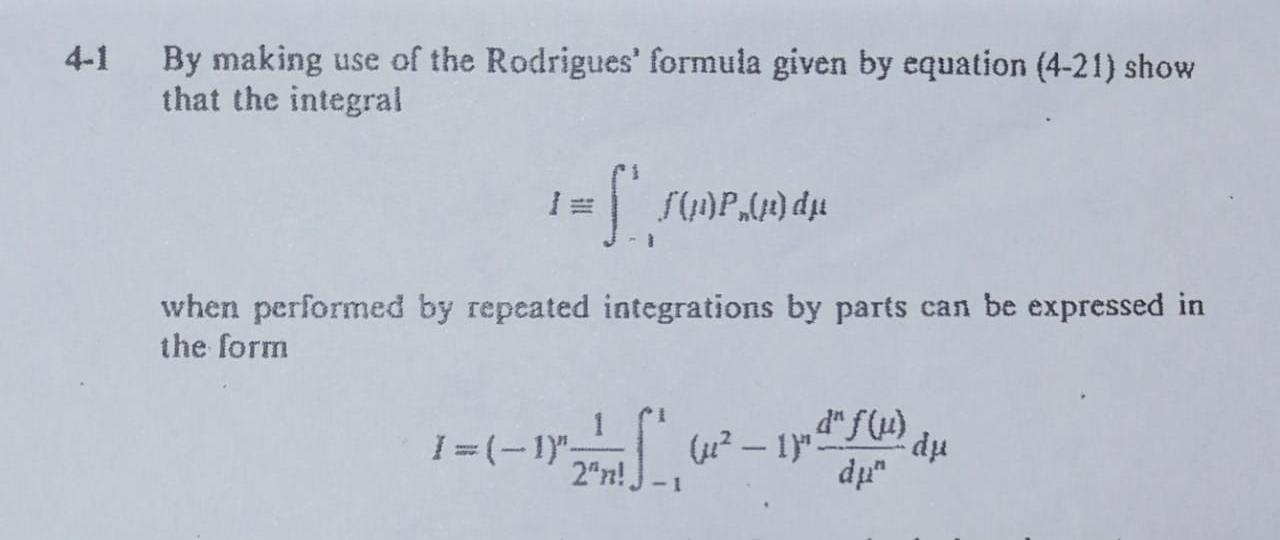 Solved By making use of the Rodrigues' formula given by | Chegg.com