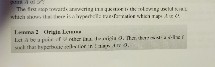 Solved angles, there is a hyperbolic reflection mapping them | Chegg.com
