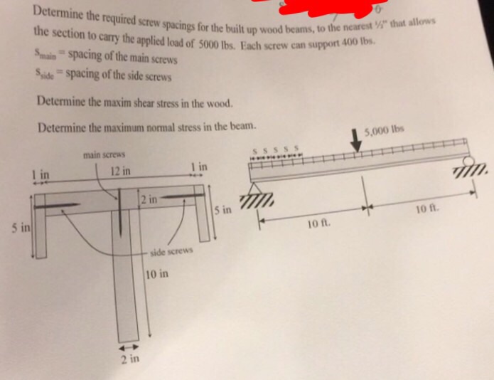 Solved Determine the required screw allows the spacings for | Chegg.com