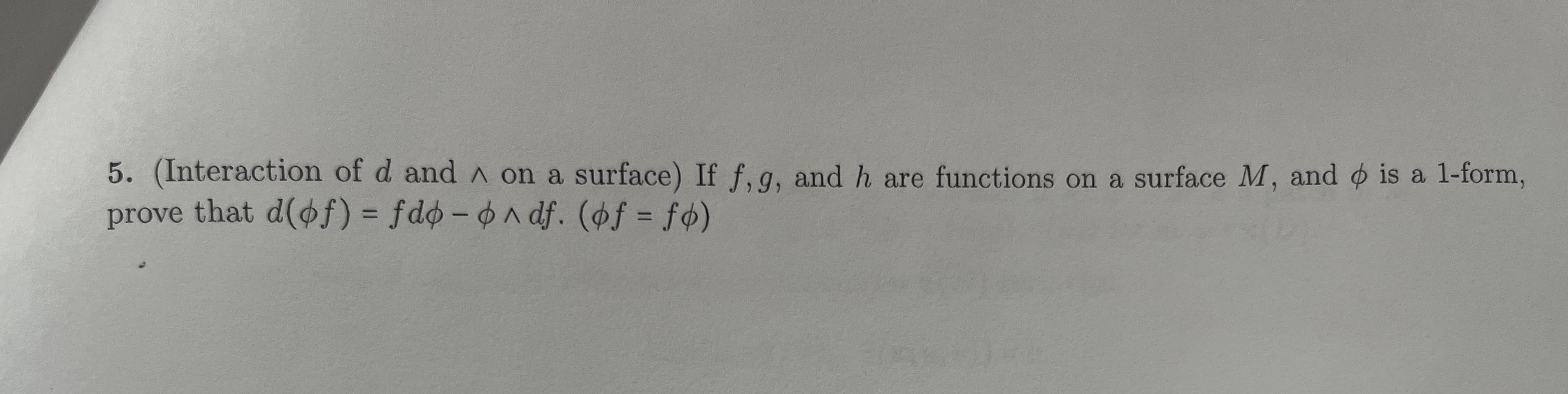 Solved (Interaction of d ﻿and ??? ﻿on a surface) ﻿If f,g, | Chegg.com