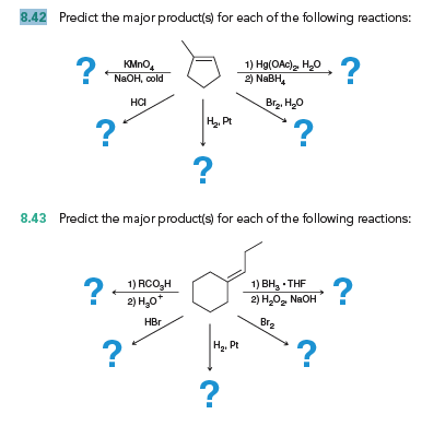 Solved 8.42 Predict the major product(s) for each of the | Chegg.com