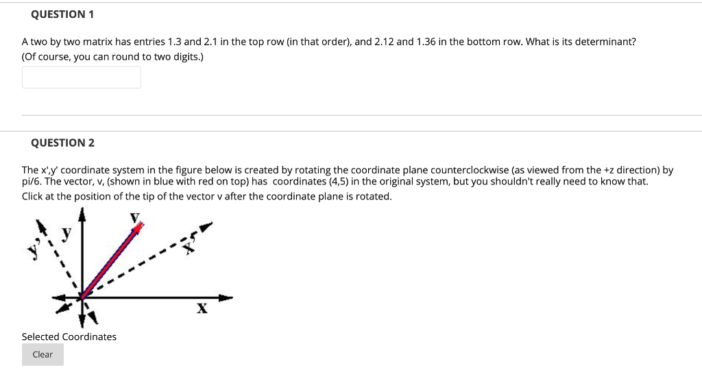 Solved QUESTION 1 A two by two matrix has entries 1.3 and | Chegg.com