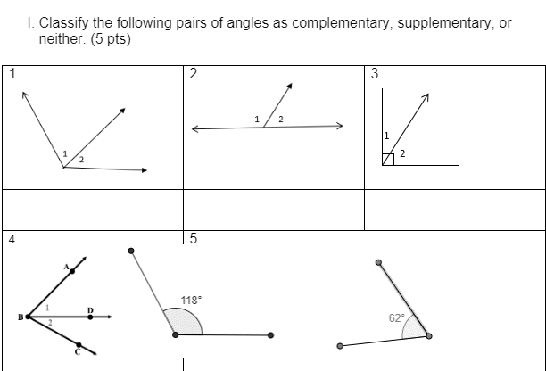 Solved 1. Classify the following pairs of angles as | Chegg.com