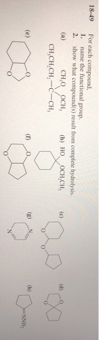 Solved For each compound, 1. name the functional group. 2. | Chegg.com