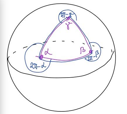 Solved 1)Let a triangle be a spherical triangle with | Chegg.com