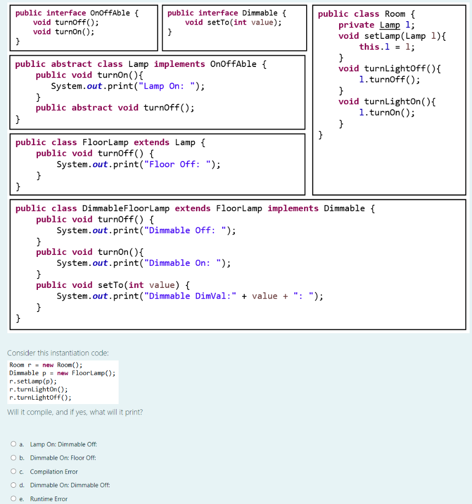 Solved public interface OnoffAble { void turnoff(); void | Chegg.com
