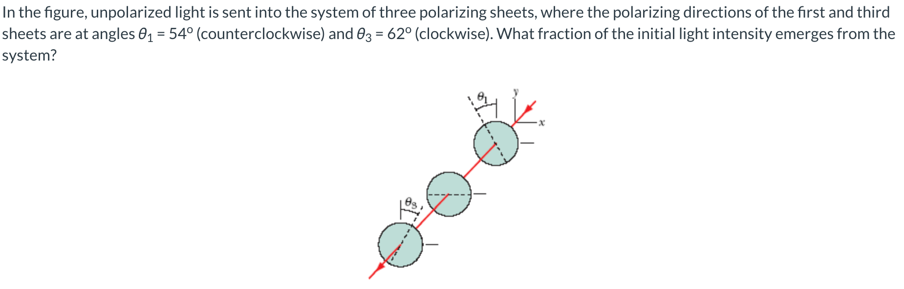 Solved In the figure, unpolarized light is sent into the | Chegg.com