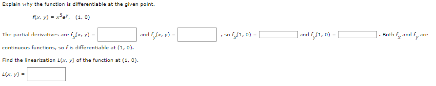 Solved Explain why the function is differentiable at the | Chegg.com