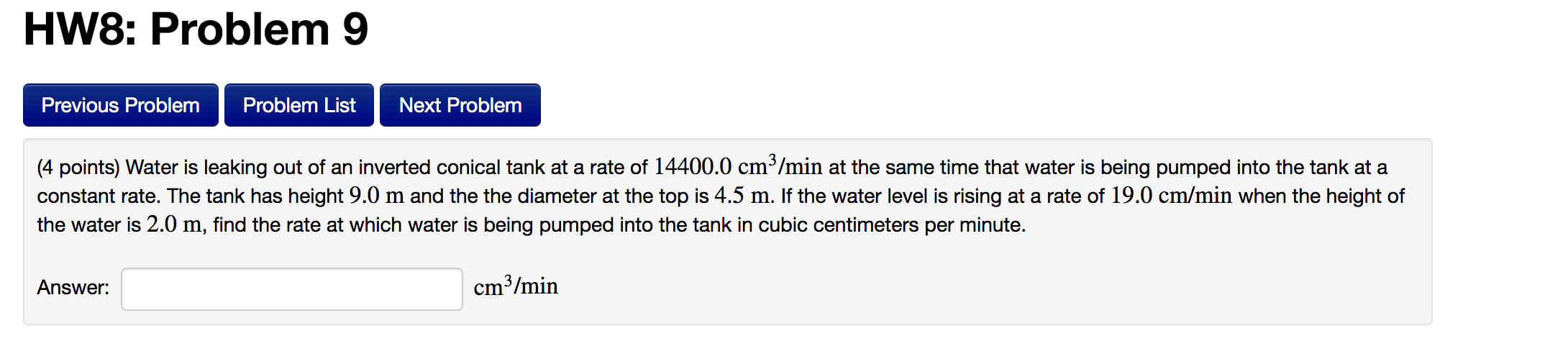 Solved HW8: Problem 9 Previous Problem Problem List Next | Chegg.com