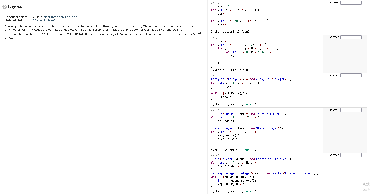 Solved Related Links: Wikipedia: Big-oh Give a tight bound | Chegg.com