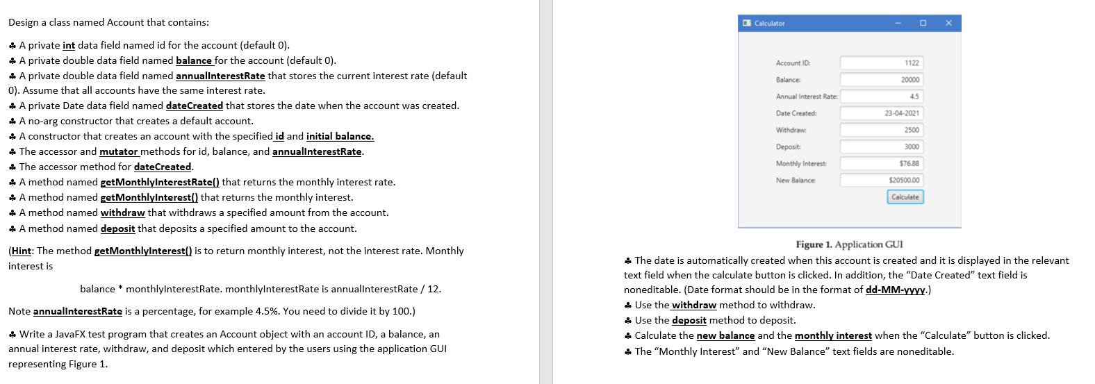 Solved Design a class named Account that contains: O | Chegg.com