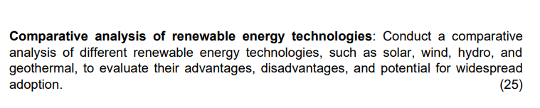 Solved Comparative analysis of renewable energy | Chegg.com