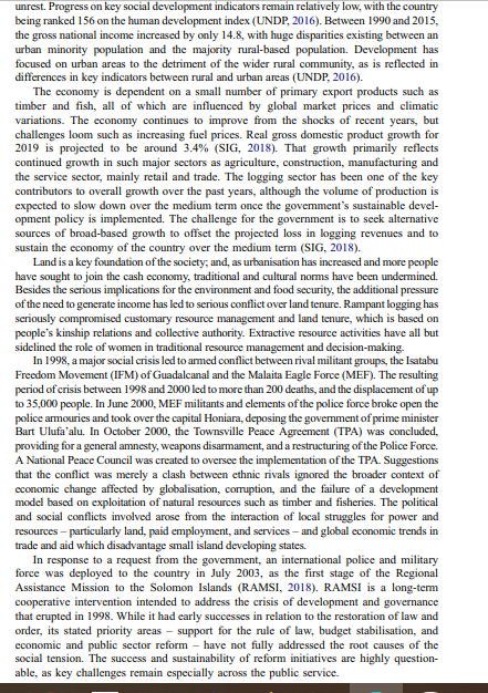Solved RESEARCH ARTICLE The Solomon Islands public service: | Chegg.com