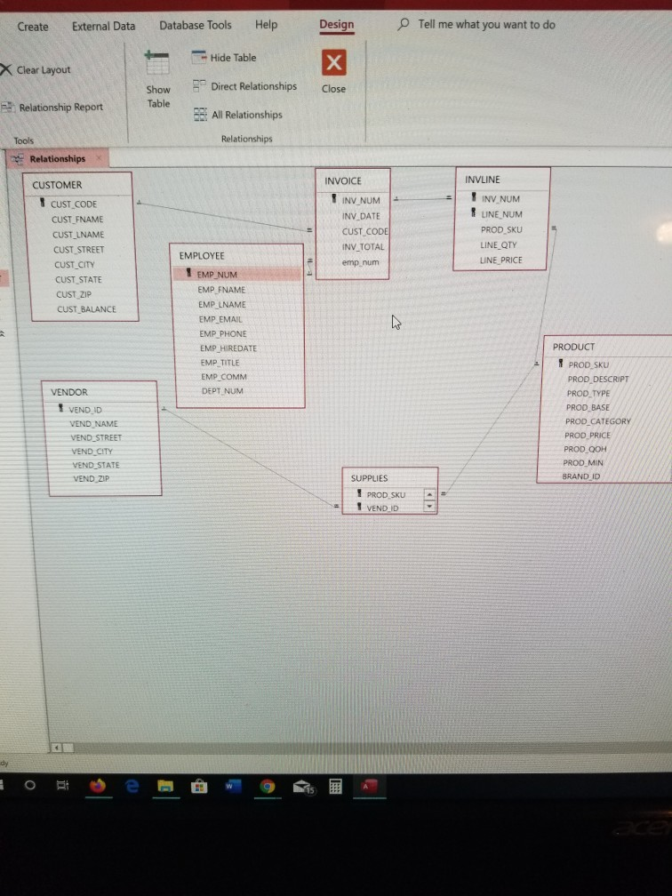 Solved Create External Data Database Tools Help Design Tell | Chegg.com