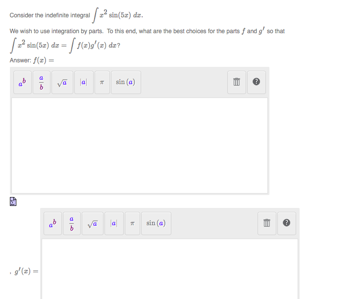 Solved Consider the indefinite integral zsin(52) de. We wish | Chegg.com