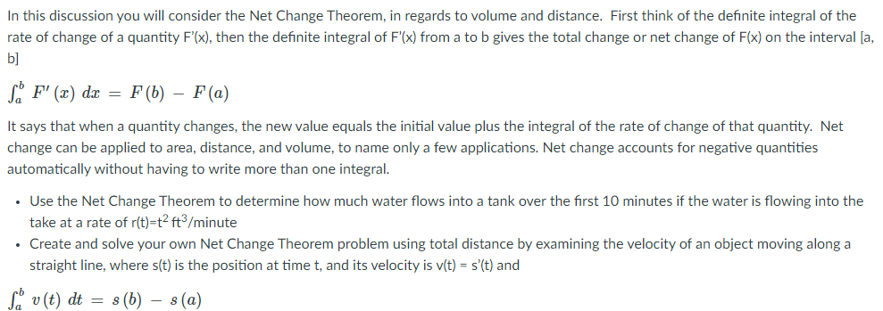 Solved In this discussion you will consider the Net Change | Chegg.com