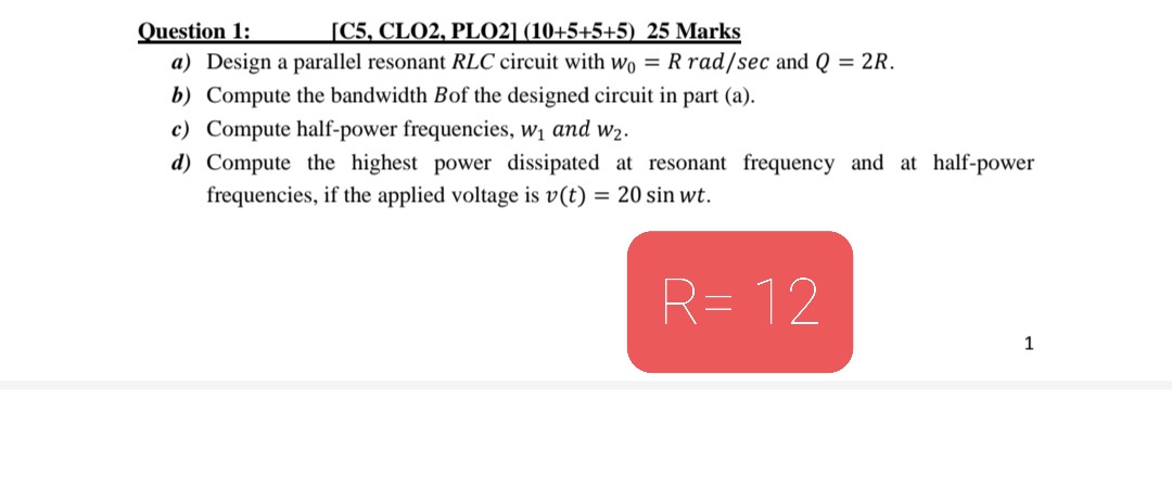 Solved Question 1: [C5, CLO2, PLO2] (10+5+5+5) 25 Marks a) | Chegg.com