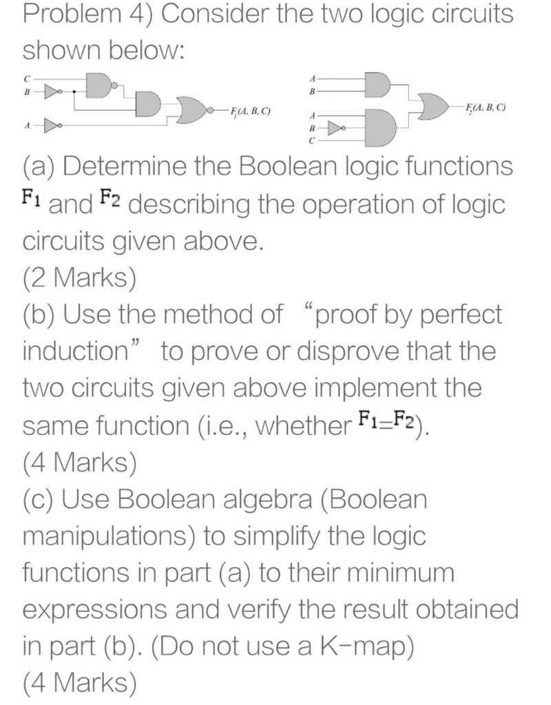 Solved Problem 4) Consider the two logic circuits shown | Chegg.com