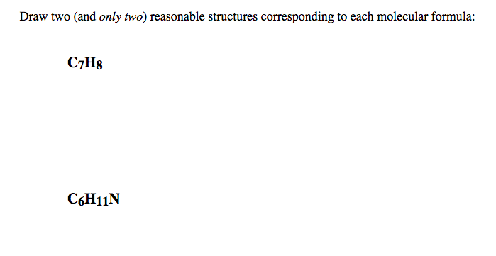 Solved Draw two (and only two) reasonable structures | Chegg.com