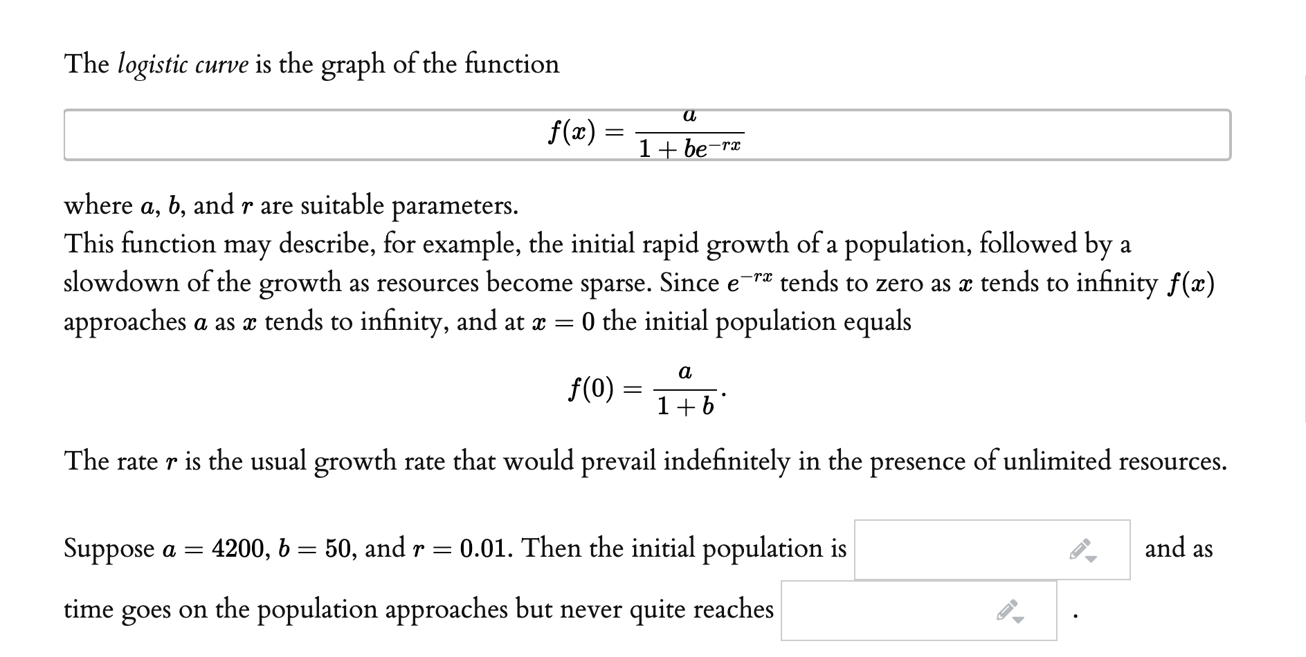 Solved The logistic curve is the graph of the function a | Chegg.com
