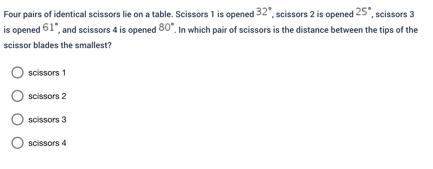 Solved Four pairs of identical scissors lie on a table. | Chegg.com