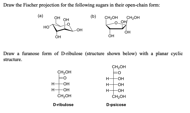 Solved Draw the Fischer projection for the following sugars | Chegg.com