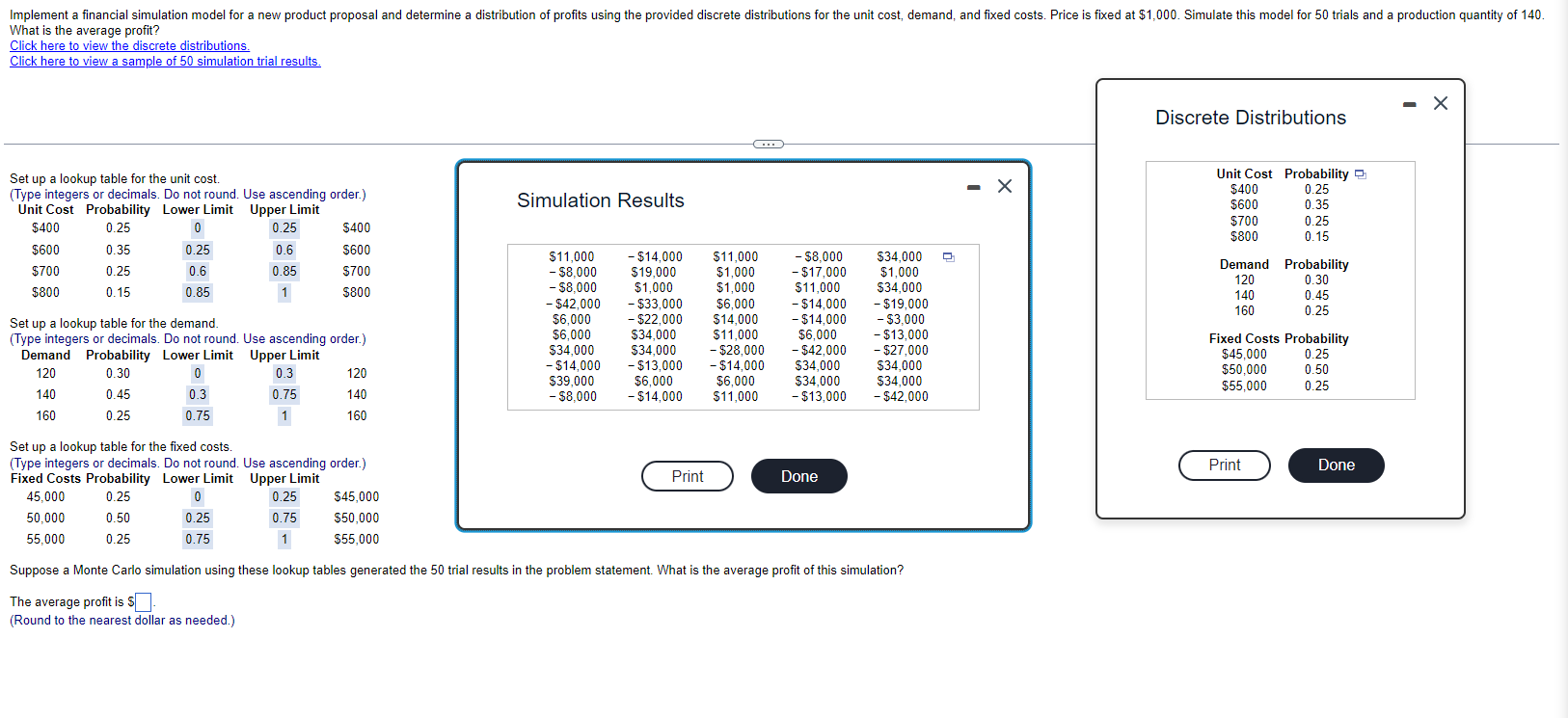 Solved What is the average profit?Click here to view the | Chegg.com