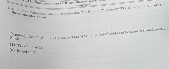 [Solved]: (Linear Algebra) please solve these two sections