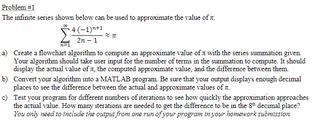 Solved Problem #1 The infinite series shown below can be | Chegg.com