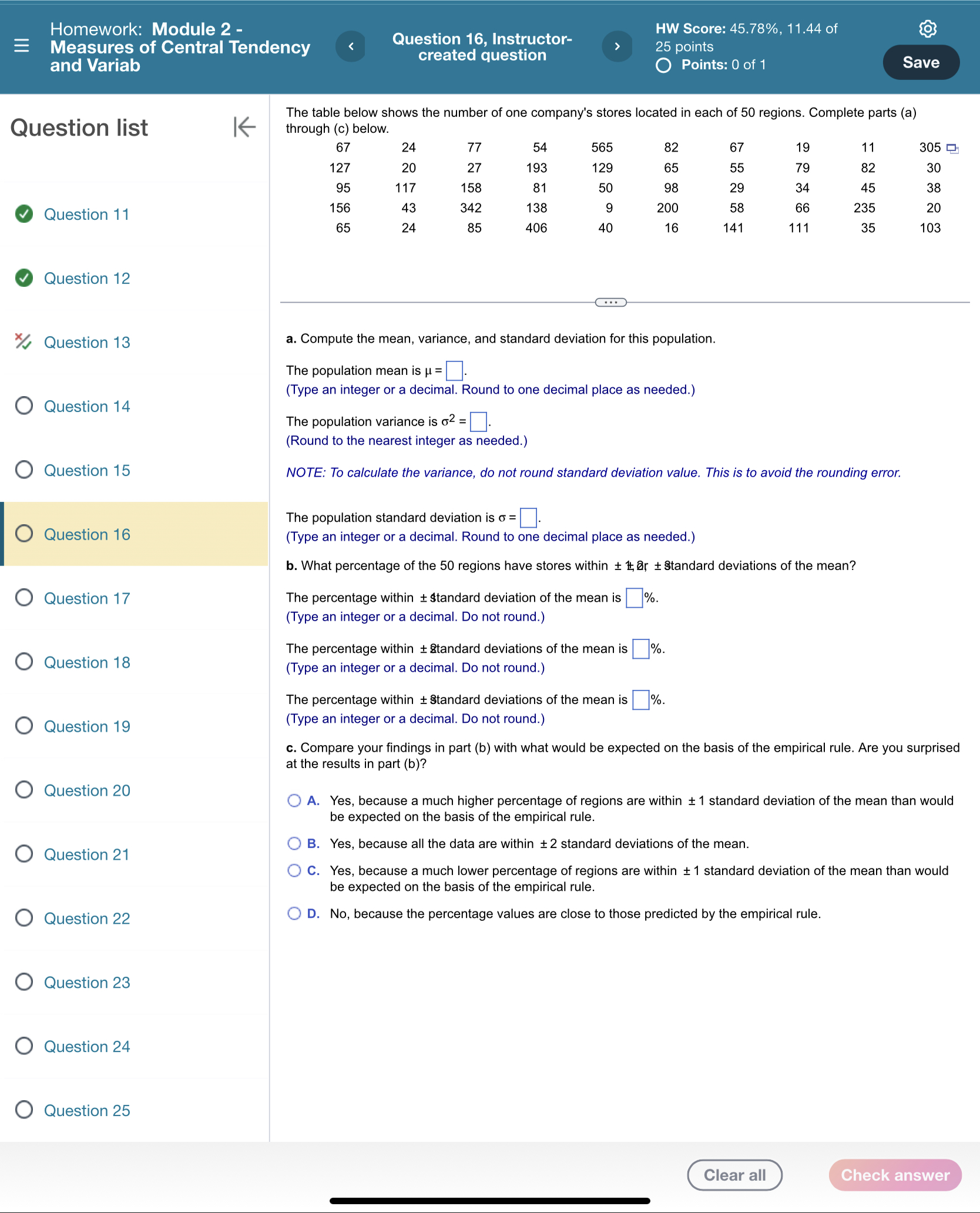 Solved Question 13 Question 14 Question 15 Question 16 | Chegg.com