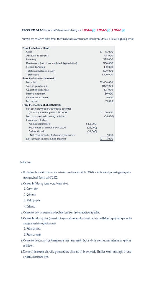 Solved Problem 14.6B Financial Statement Analysis | Chegg.com