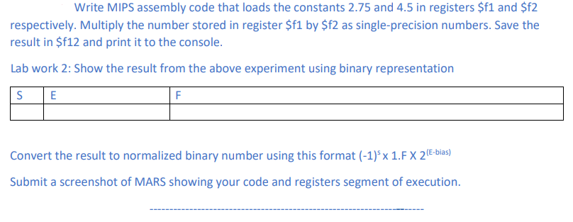 Solved Write Mips Assembly Code That Loads The Constants 2312