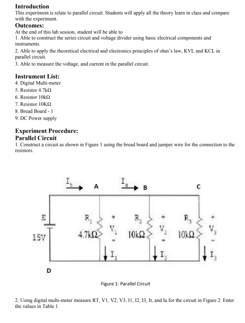 Solved Introduction This experiment is relate to parallel | Chegg.com